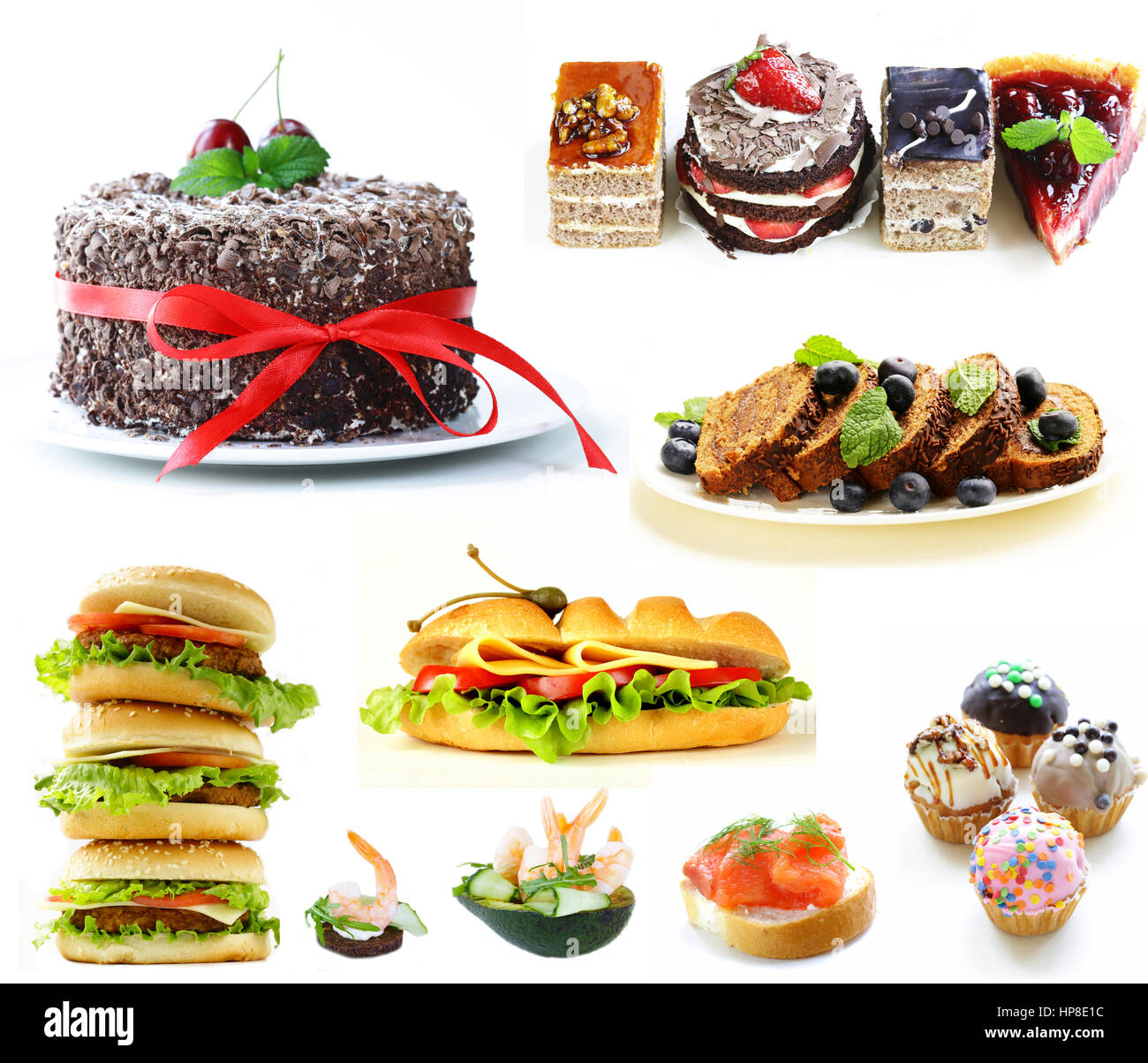 Burger sandwich collage food hi-res stock photography and images - Alamy