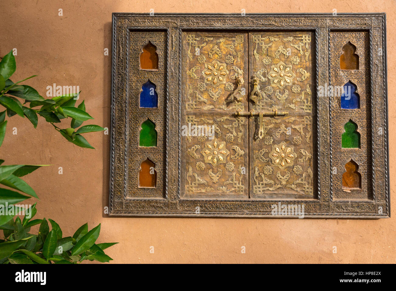 Zagora, Morocco. Hotel Riad Dar Soufian, Window Decoration Stock Photo ...