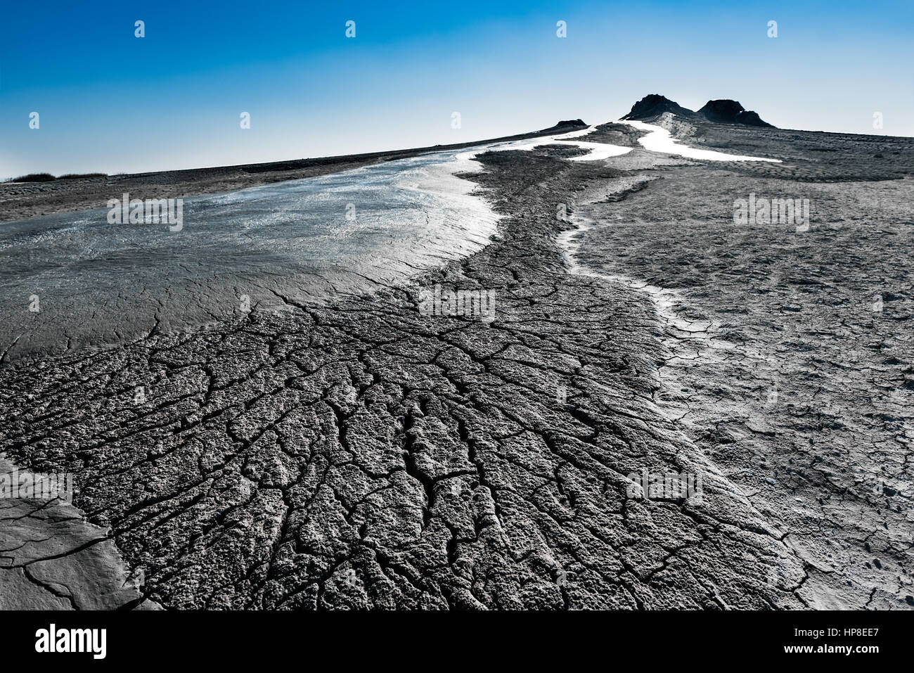 Mud volcano eructation Stock Photo - Alamy