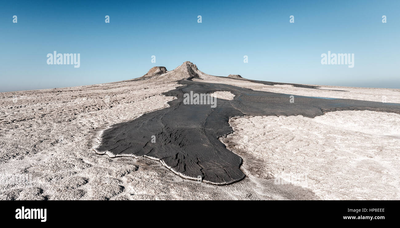 Mud volcano eructation Stock Photo - Alamy