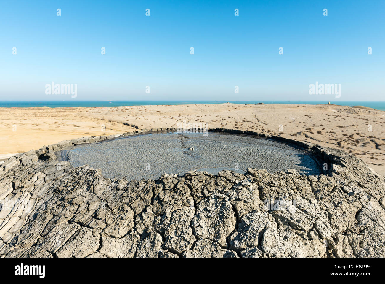 Mud volcano eructation Stock Photo - Alamy