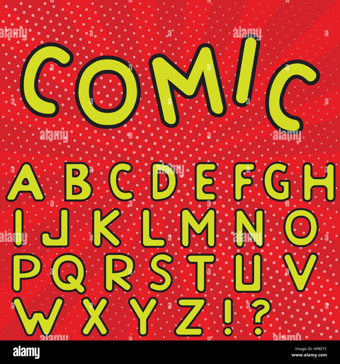 Yellow Comic alphabet Stock Vector Image & Art - Alamy