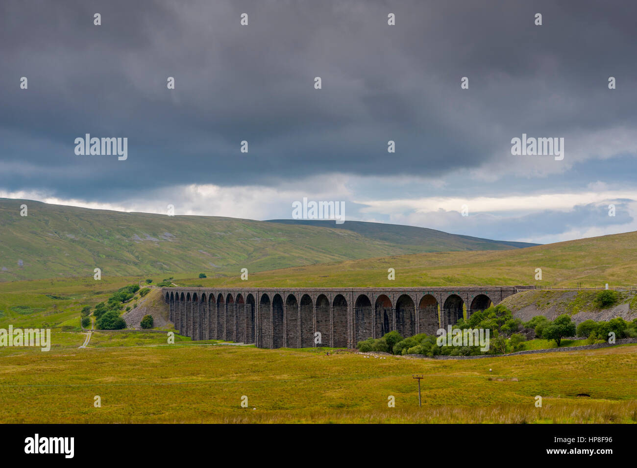 The Ribblehead Viaduct or Batty Moss Viaduct carries the Settle ...