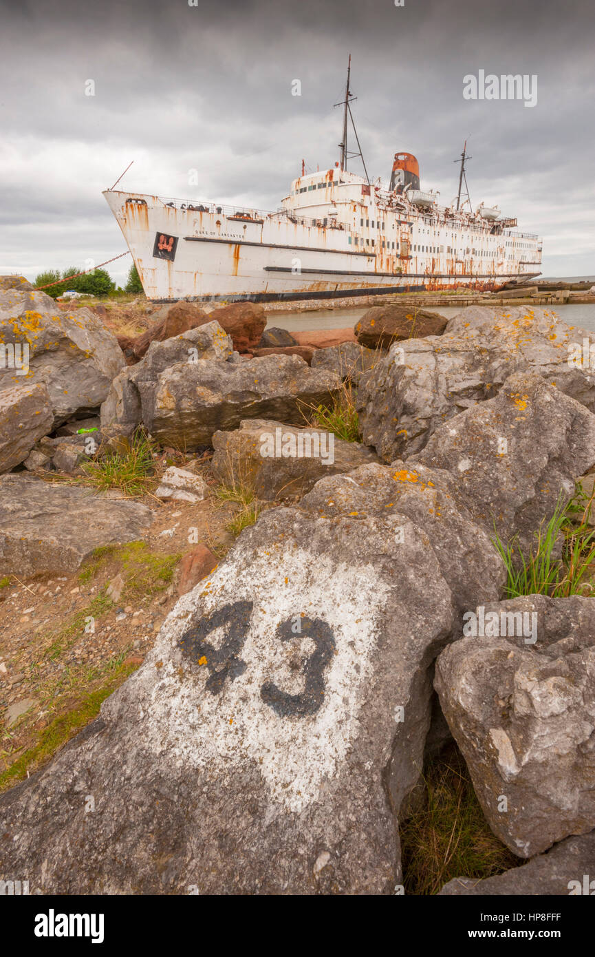 The Duke of Lancaster also known as the Fun Ship docked and aground at ...