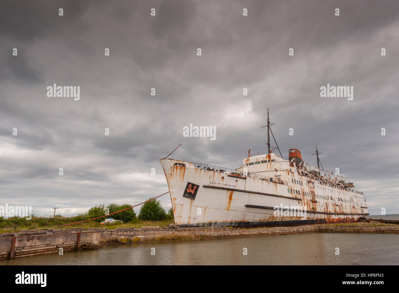 The Duke of Lancaster also known as the Fun Ship docked and aground at ...