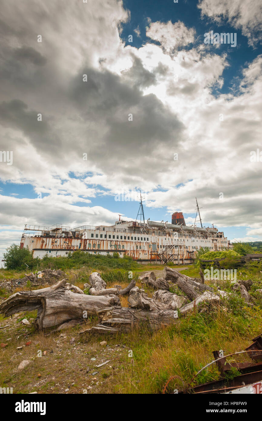 The Duke of Lancaster also known as the Fun Ship docked and aground at ...