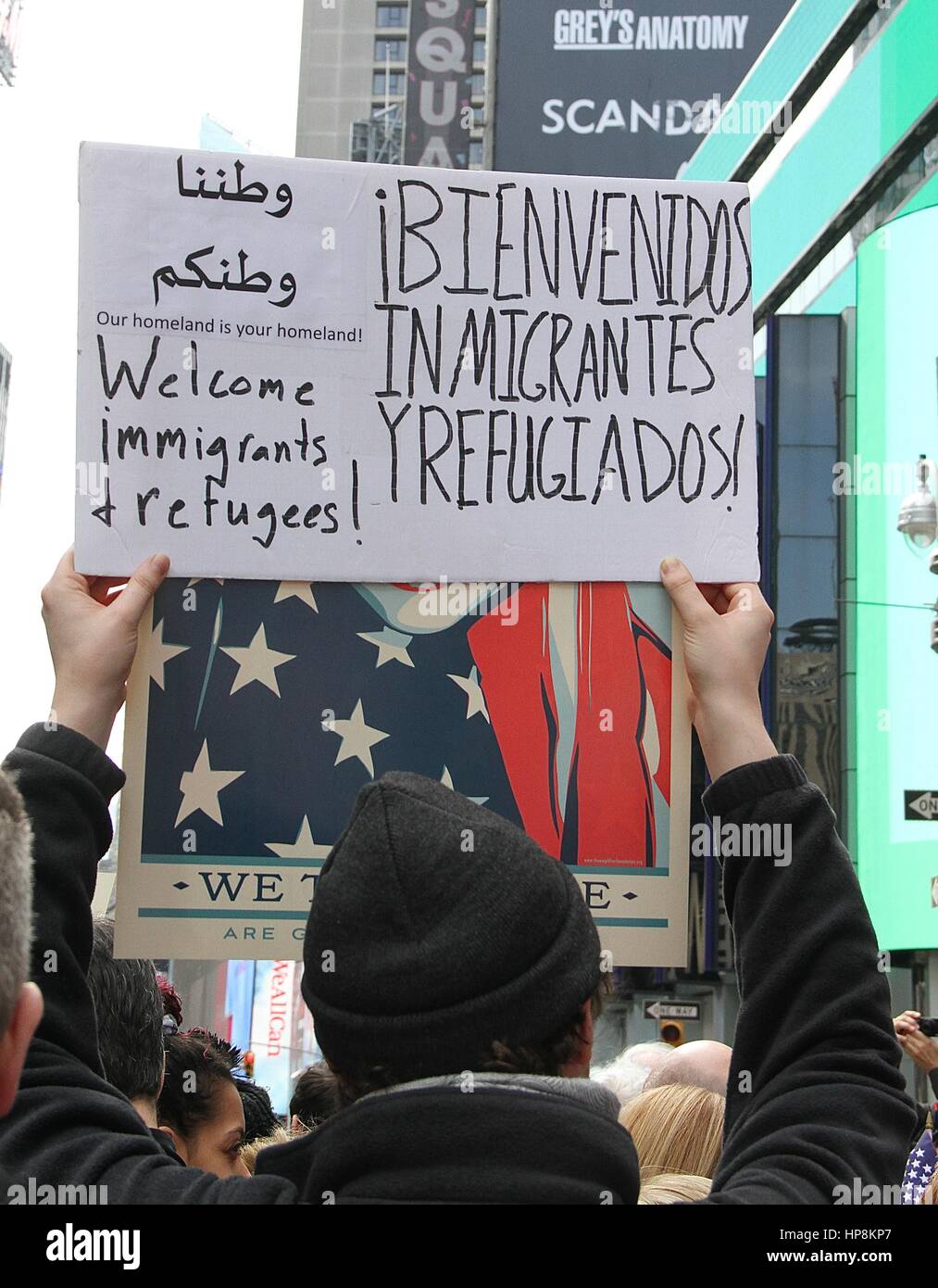 New York, NY, USA. 19th Feb, 2017. Participants in the 'I Am Muslim ...