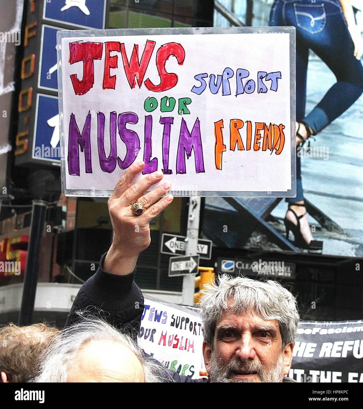 New York, NY, USA. 19th Feb, 2017. Participants in the 'I Am Muslim ...