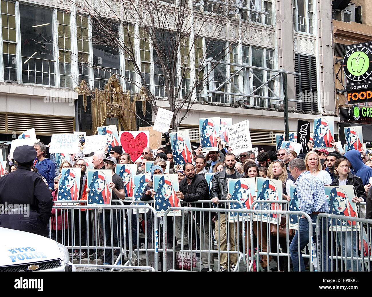 New York, NY, USA. 19th Feb, 2017. Participants in the 'I Am Muslim ...