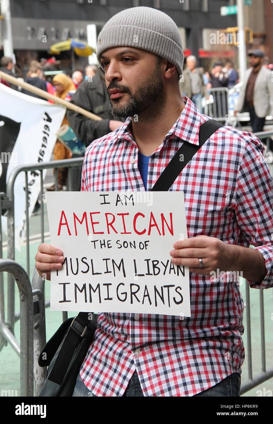 New York, NY, USA. 19th Feb, 2017. Participants in the 'I Am Muslim ...