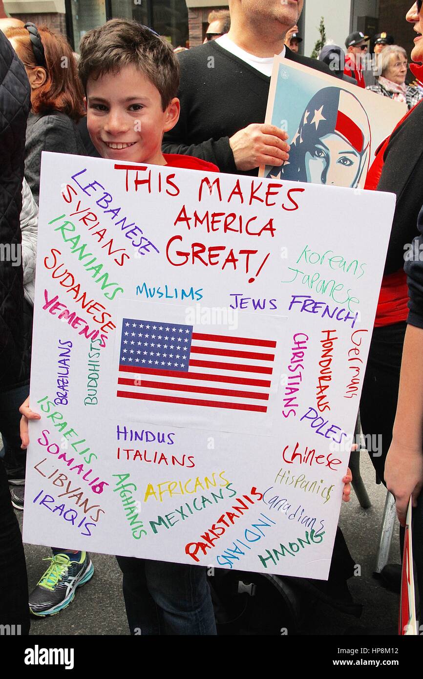 New York, NY, USA. 19th Feb, 2017. Participants in the 'I Am Muslim Too ...