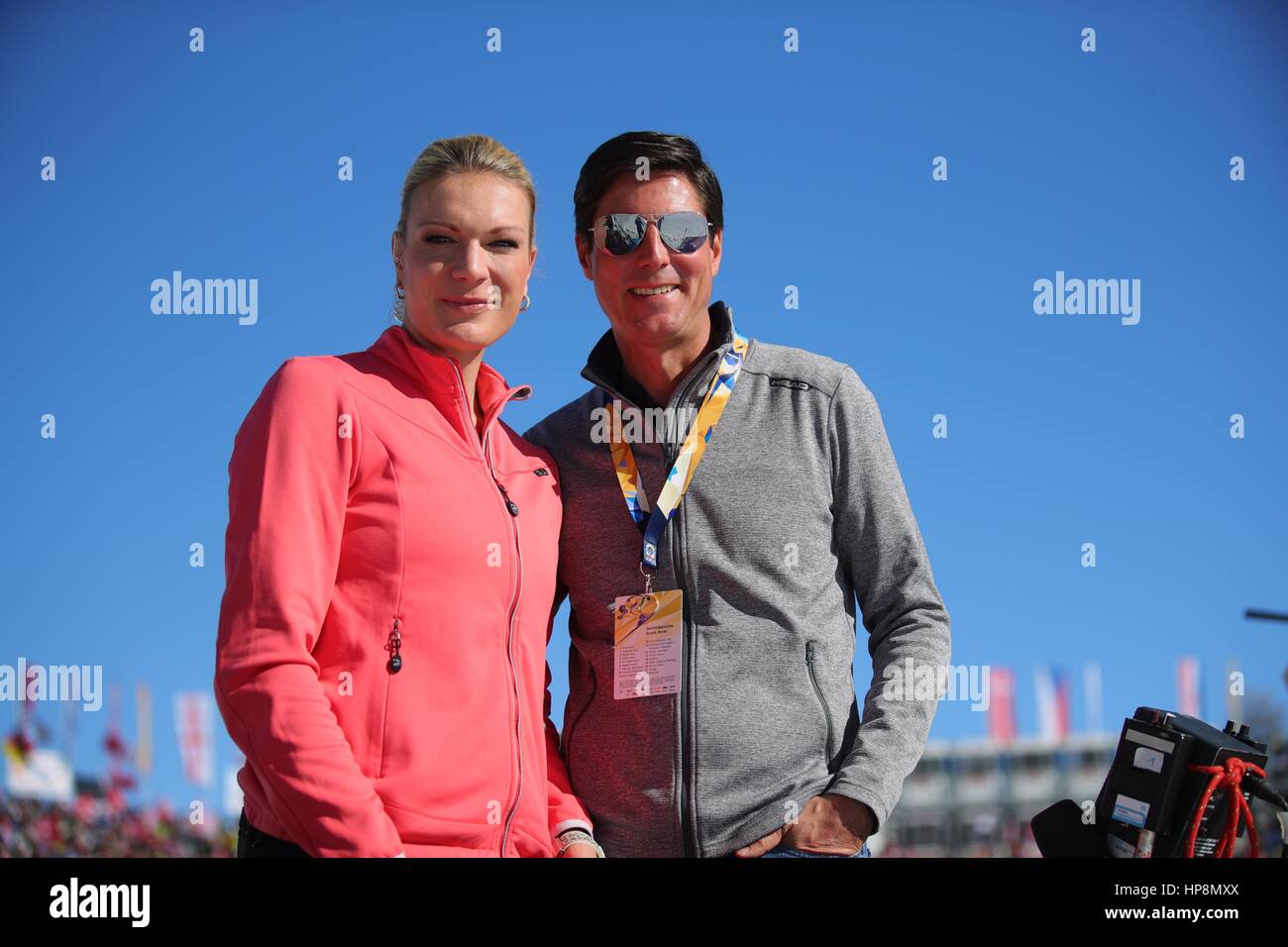St. Moritz, Switzerland. 19th Feb, 2017. Maria Hoefl Riesch and her ...