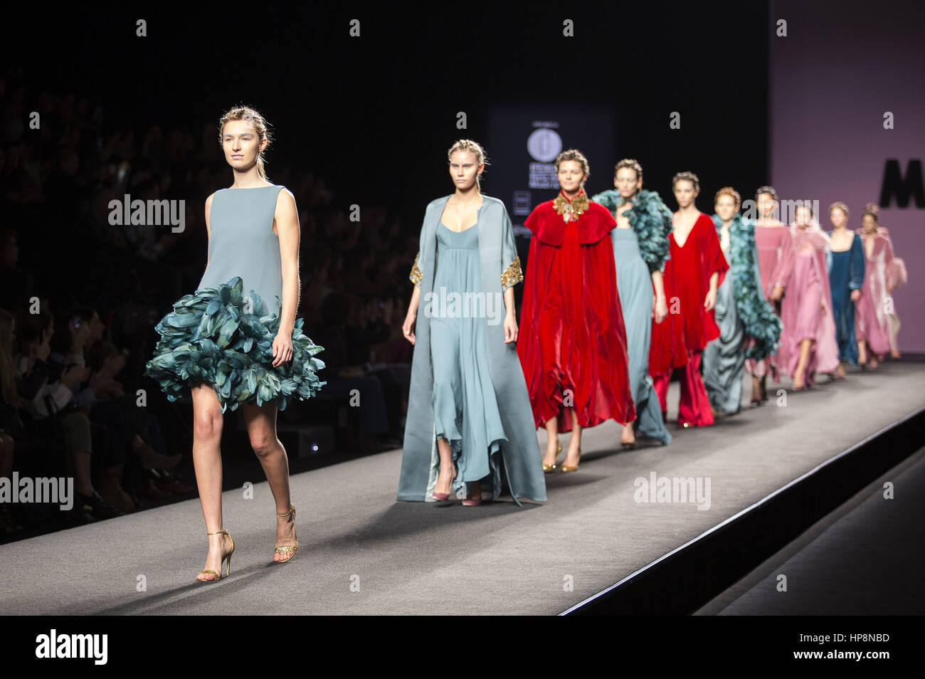 Madrid, Spain. 19th Feb, 2017. Models at the Marcos Luengo Fashion Show ...