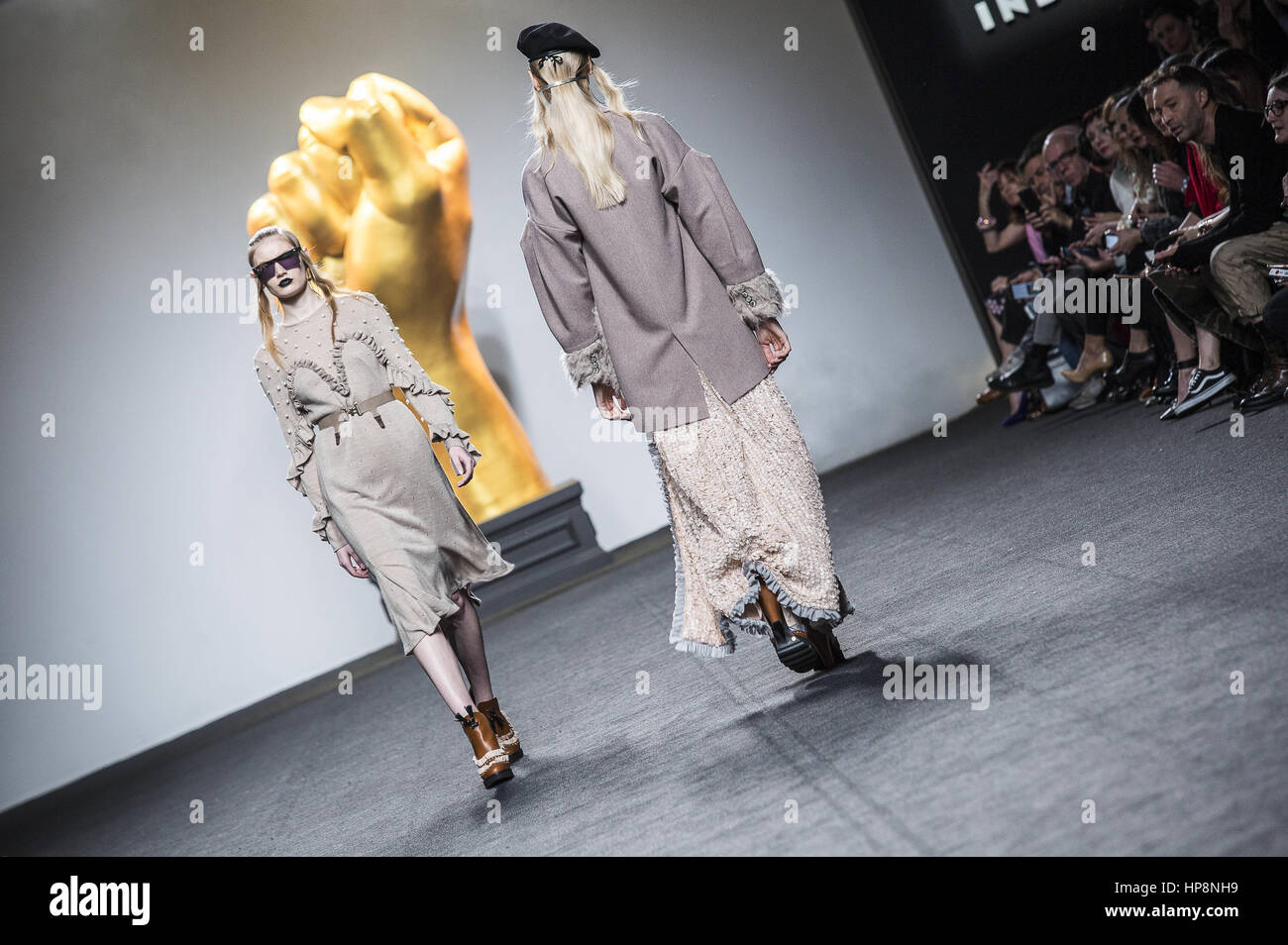 Madrid, Spain. 18th Feb, 2017. Models at the Ana Locking Fashion Show ...