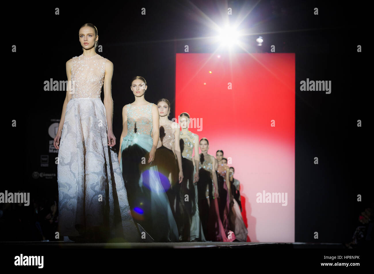 Madrid, Spain. 18th Feb, 2017. Models at the Hannibal Laguna Fashion ...