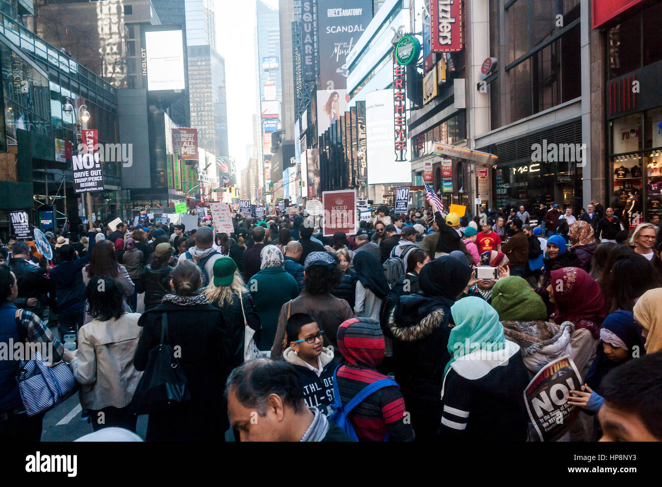 New York City, USA. 19th February, 2017. Protestors at the “I Too Am A ...