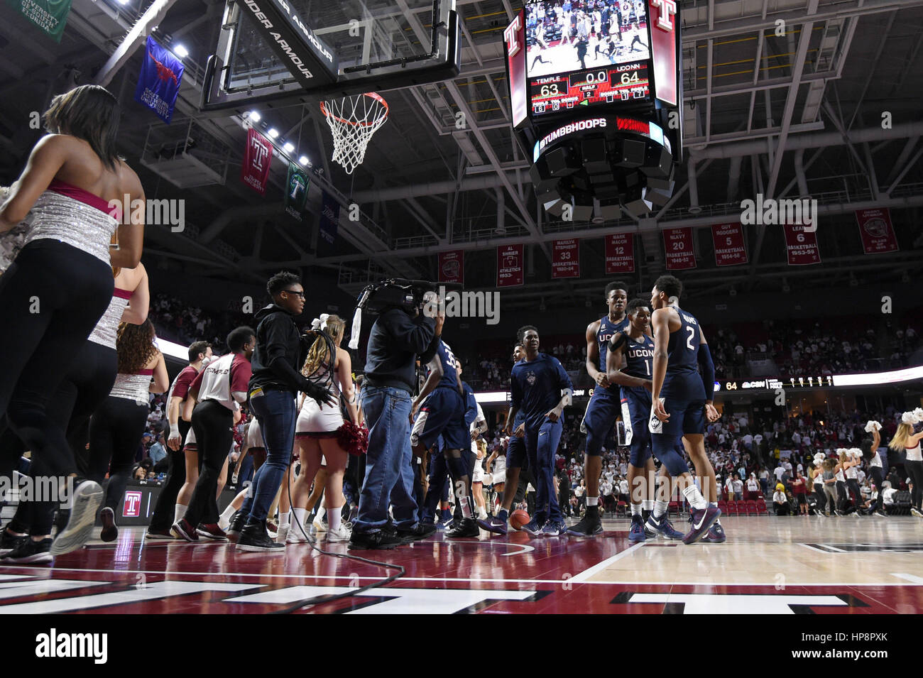 Philadelphia, Pennsylvania, USA. 19th Feb, 2017. The UConn team ...
