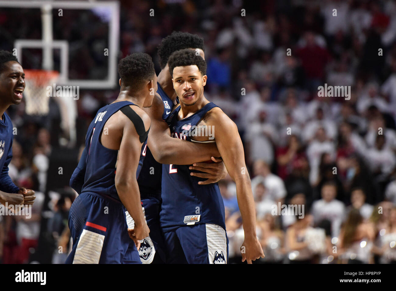 Philadelphia, Pennsylvania, USA. 19th Feb, 2017. Connecticut Huskies ...