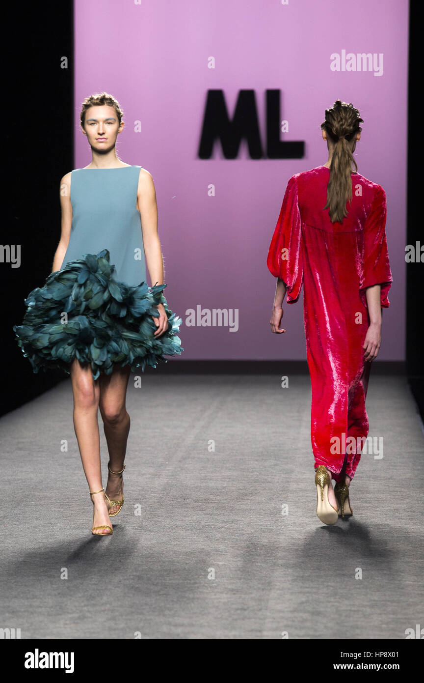 Madrid, Spain. 19th Feb, 2017. Models at the Marcos Luengo Fashion Show ...