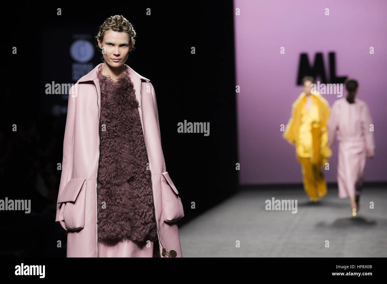 Madrid, Spain. 19th Feb, 2017. Models at the Marcos Luengo Fashion Show ...