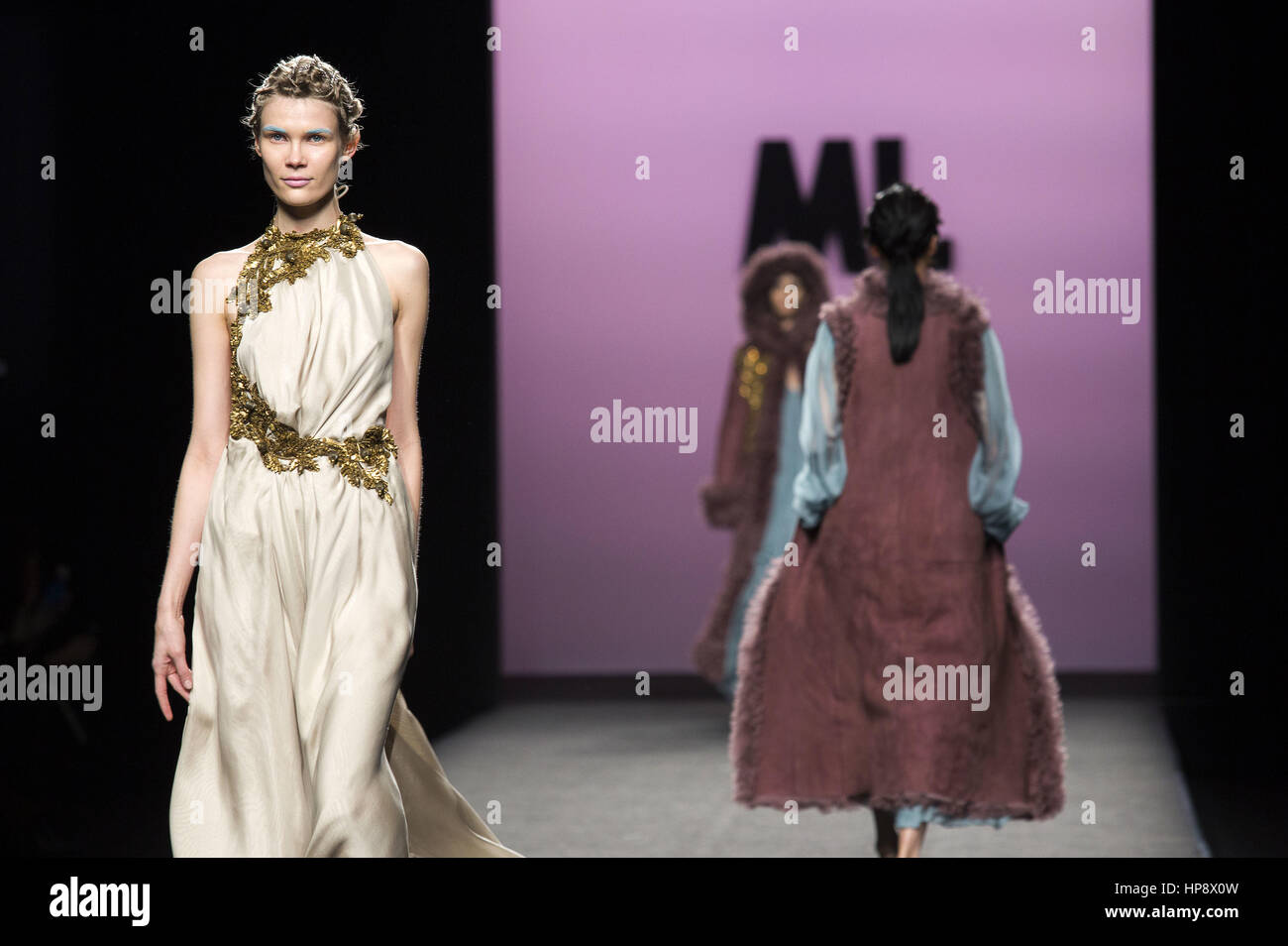 Madrid, Spain. 19th Feb, 2017. Models at the Marcos Luengo Fashion Show ...