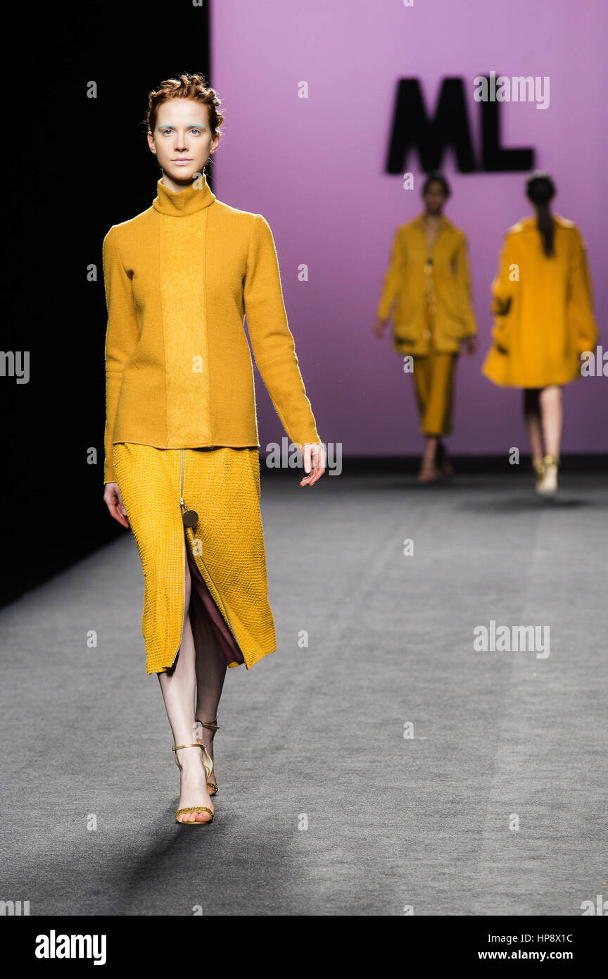 Madrid, Spain. 19th Feb, 2017. Models at the Marcos Luengo Fashion Show ...