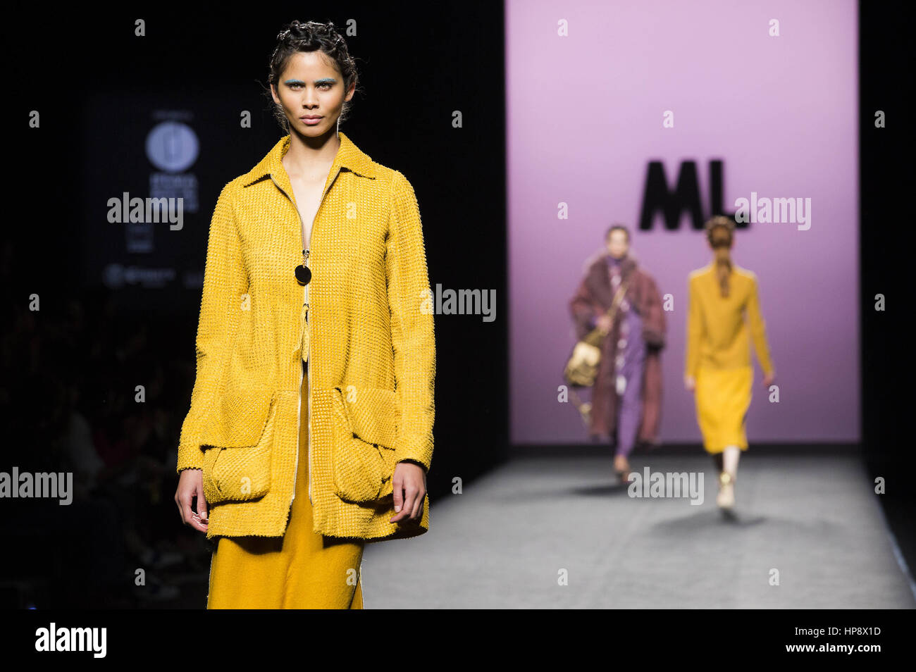 Madrid, Spain. 19th Feb, 2017. Models at the Marcos Luengo Fashion Show ...