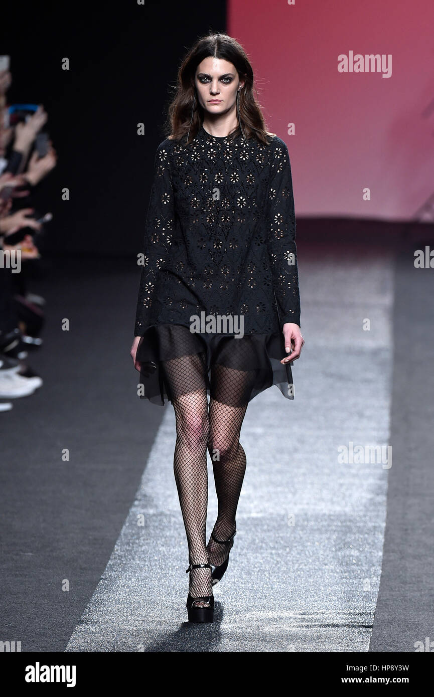 A model wears at collection runway a creation from Juana Martin during ...