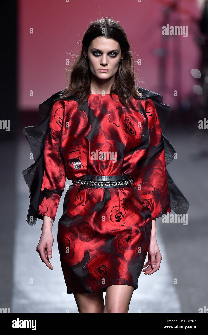 A model wears at collection runway a creation from Juana Martin during ...