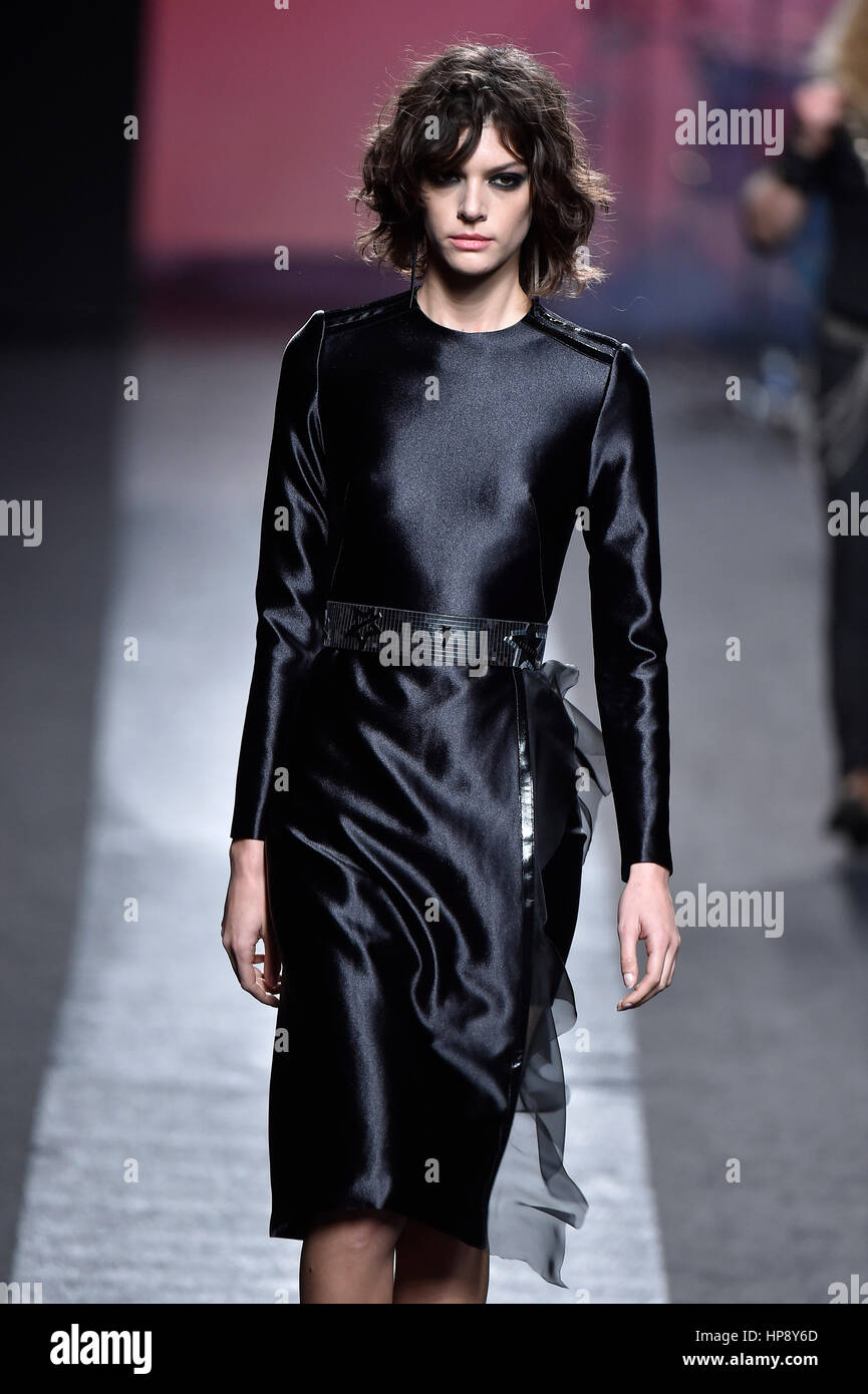 A model wears at collection runway a creation from Juana Martin during ...