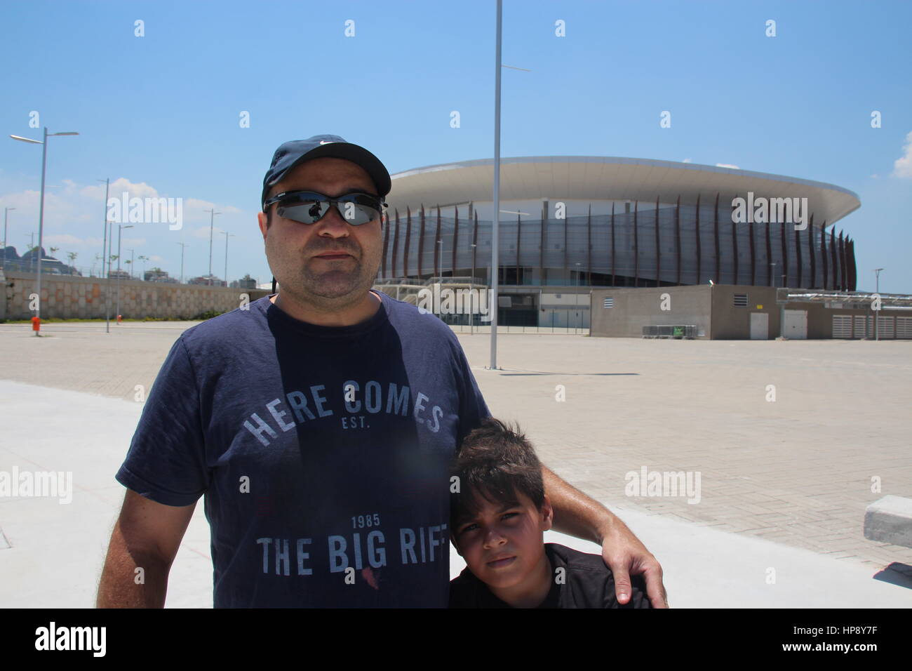 The engineer Andre Araujo (44) and his son Arturo (10) visit the ...