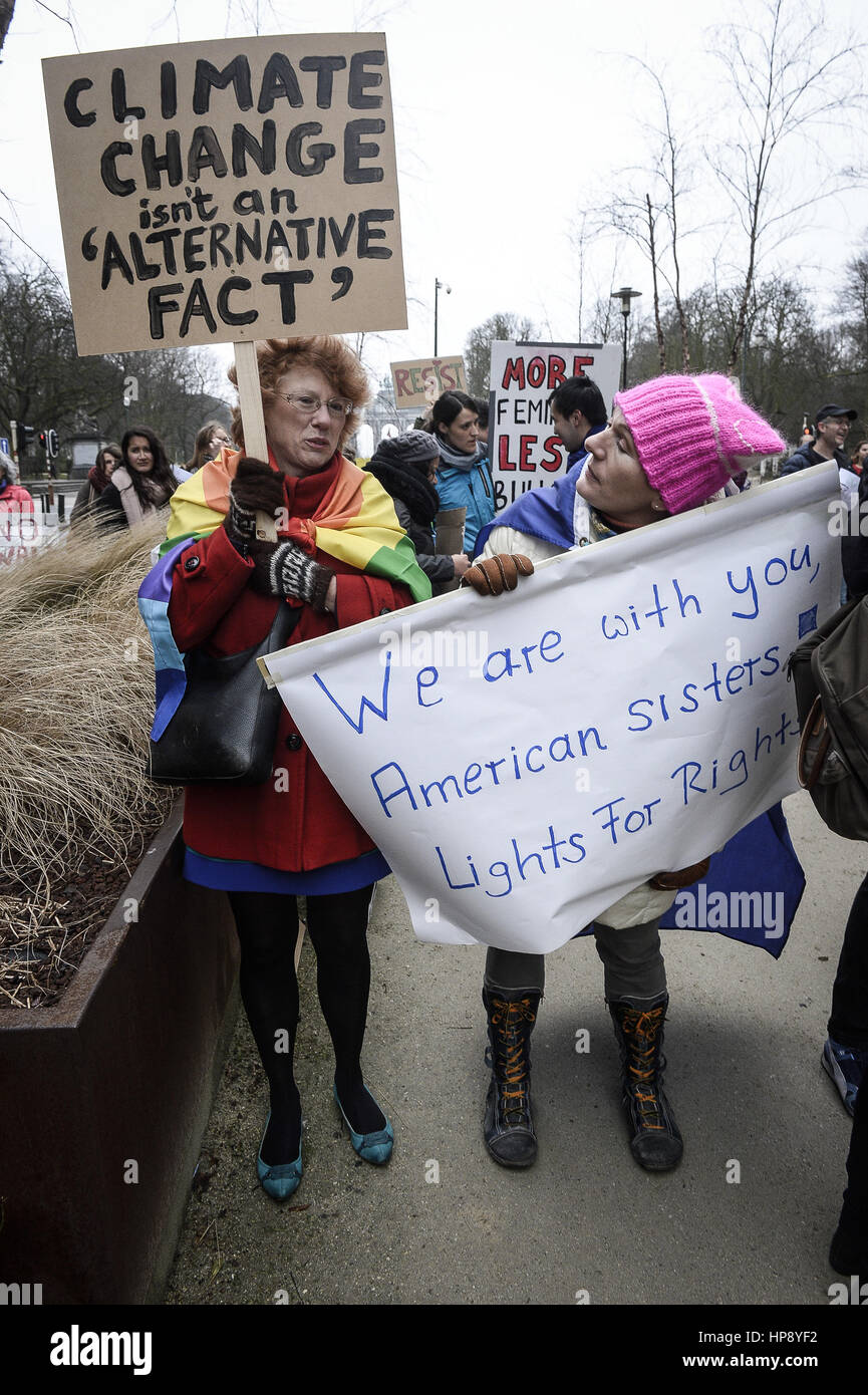 Brussels, Belgium. 20th Feb, 2017. Protest against visit of US vice ...