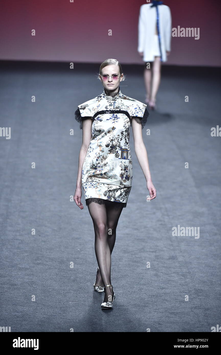 A model wears at collection runway a creation from The 2nd Skin Co ...