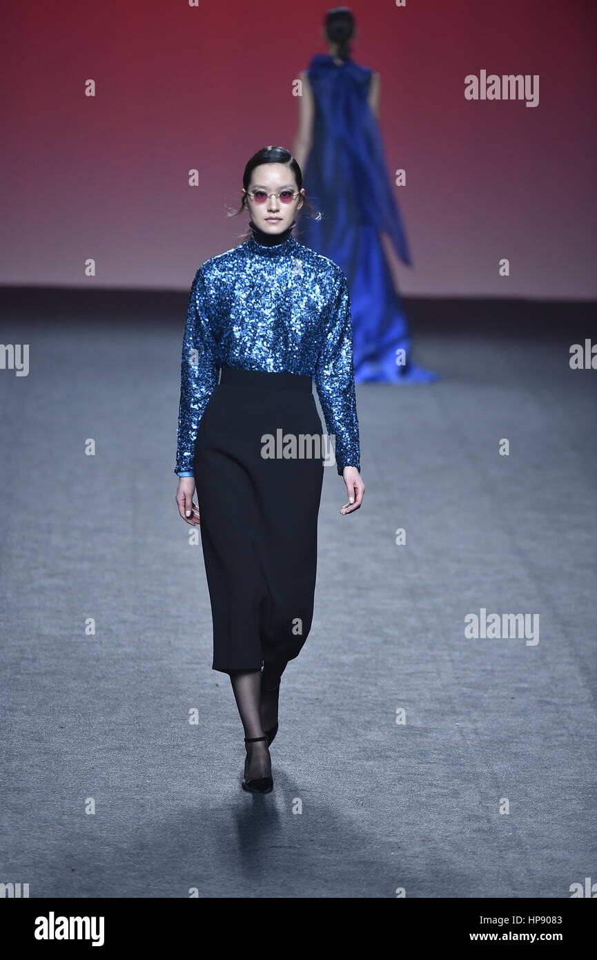 A model wears at collection runway a creation from The 2nd Skin Co ...
