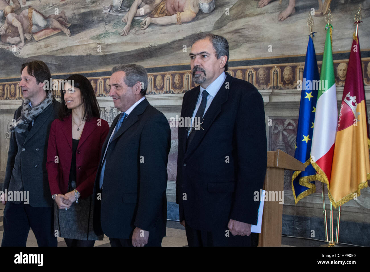 Rome, Italy. 20th Feb, 2017. The mayor of Rome Virginia Raggi, the ...