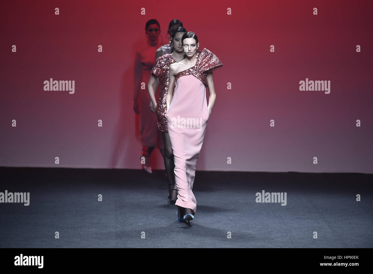 A model wears at collection runway a creation from The 2nd Skin Co ...