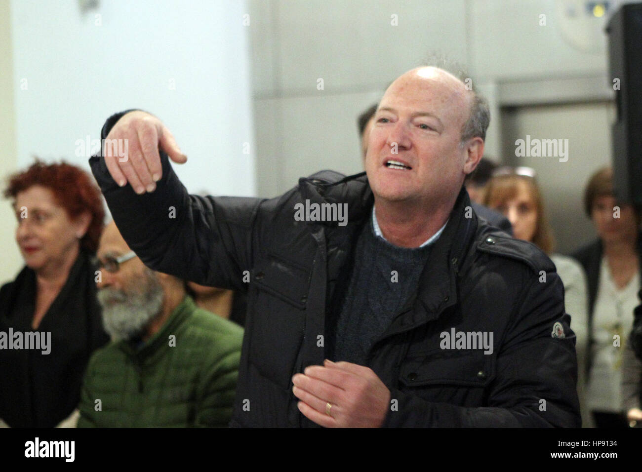 Eduardo Hochschild during the exhibition '' Next stop Peruvian artists ...
