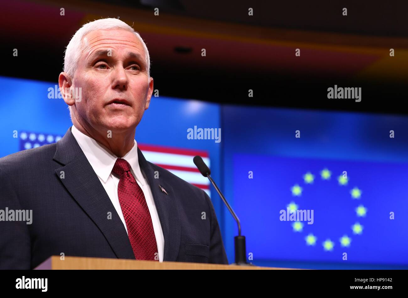 Brussels, Belgium. 20th Feb, 2017. U.S. Vice President Mike Pence ...