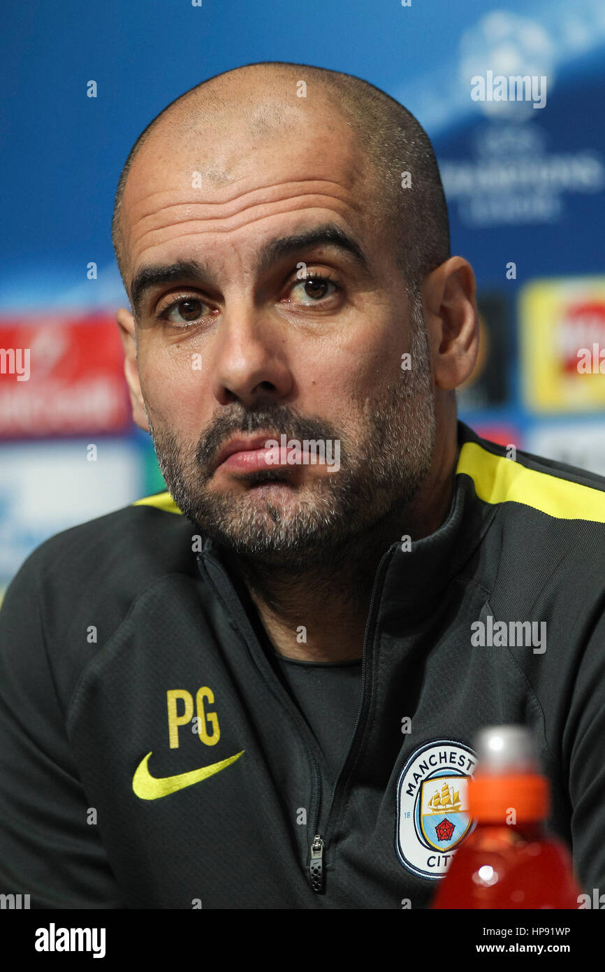 Manchester, UK. 20th Feb, 2017. Manchester City Manager Pep Guardiola ...