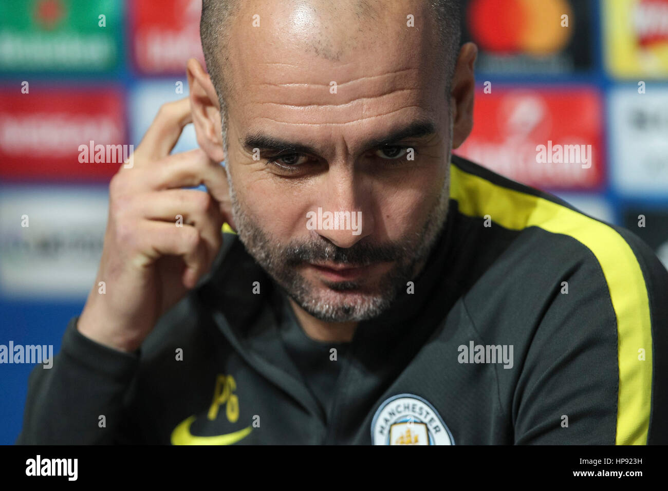 During a press conference at the city football academy hi-res stock ...