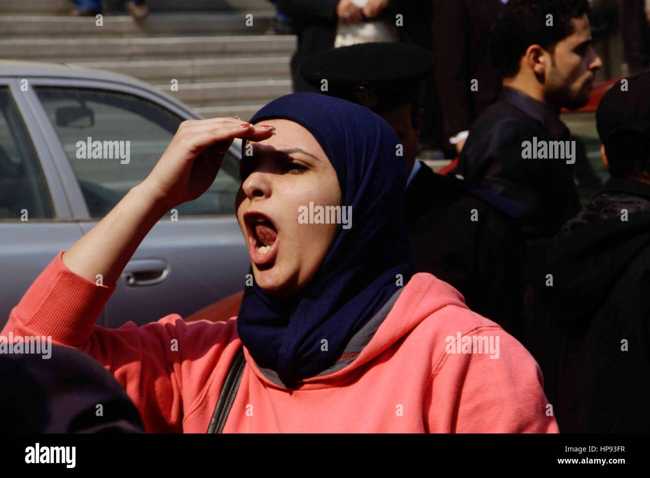 Cairo, Egypt. 20th Feb, 2017. Egyptian family members of victims of the ...