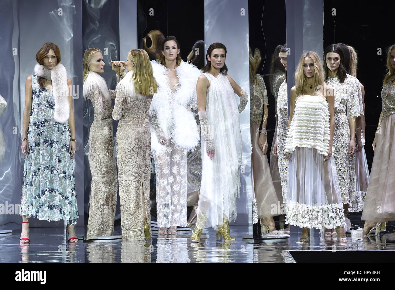 Madrid, Spain. 20th February, 2017. Models Vanessa Lorenzo, Veronica ...