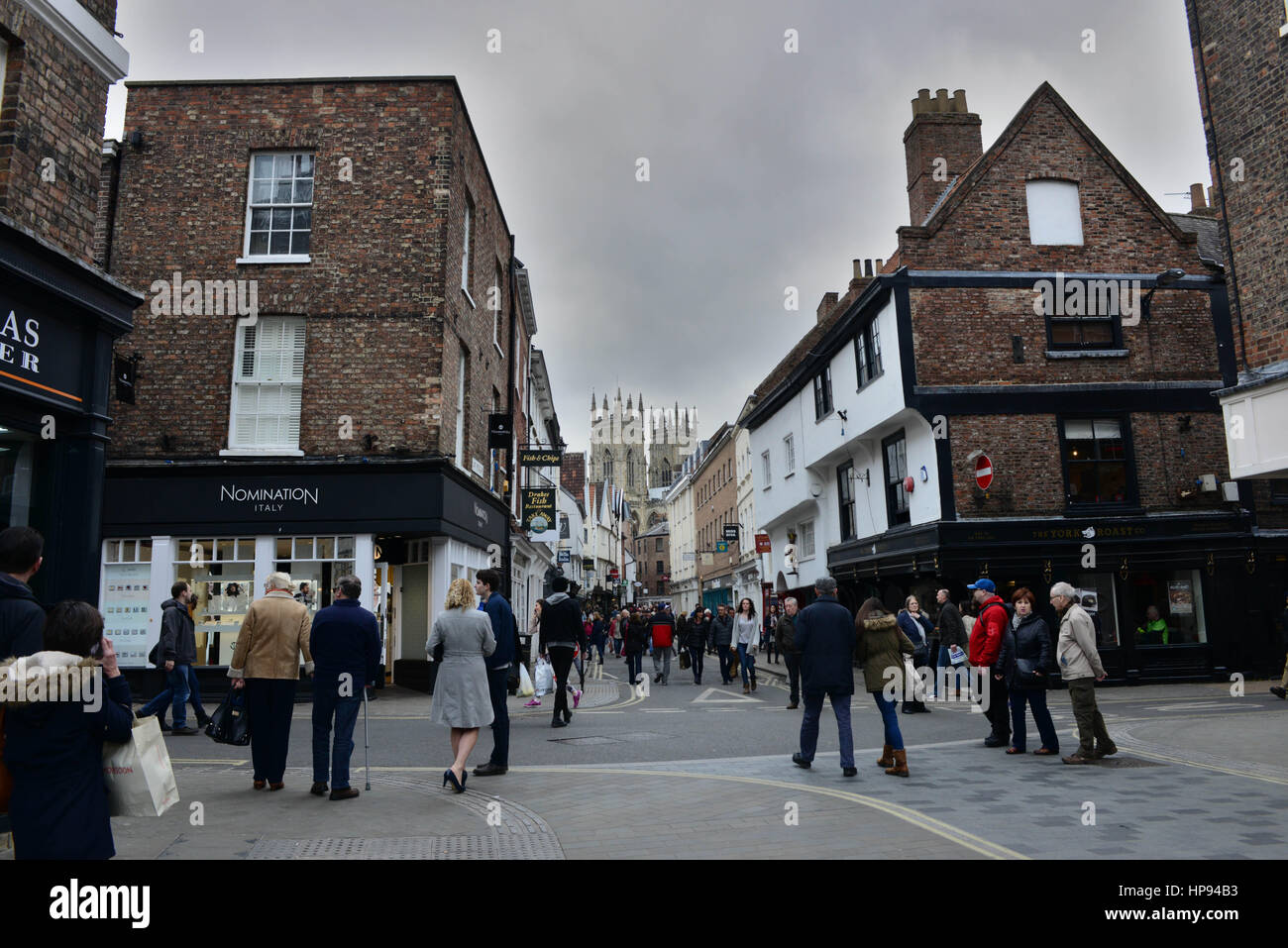 Low Petergate looking towards York Minster, North Yorkshire, UK Stock ...