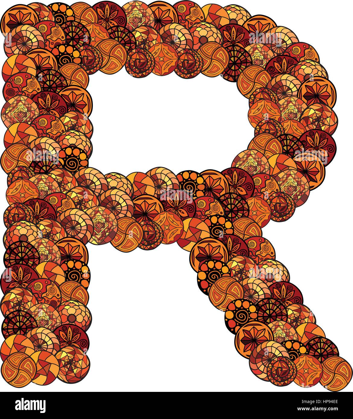 abstract vector font, made of ethnic elements - letter r Stock Vector ...