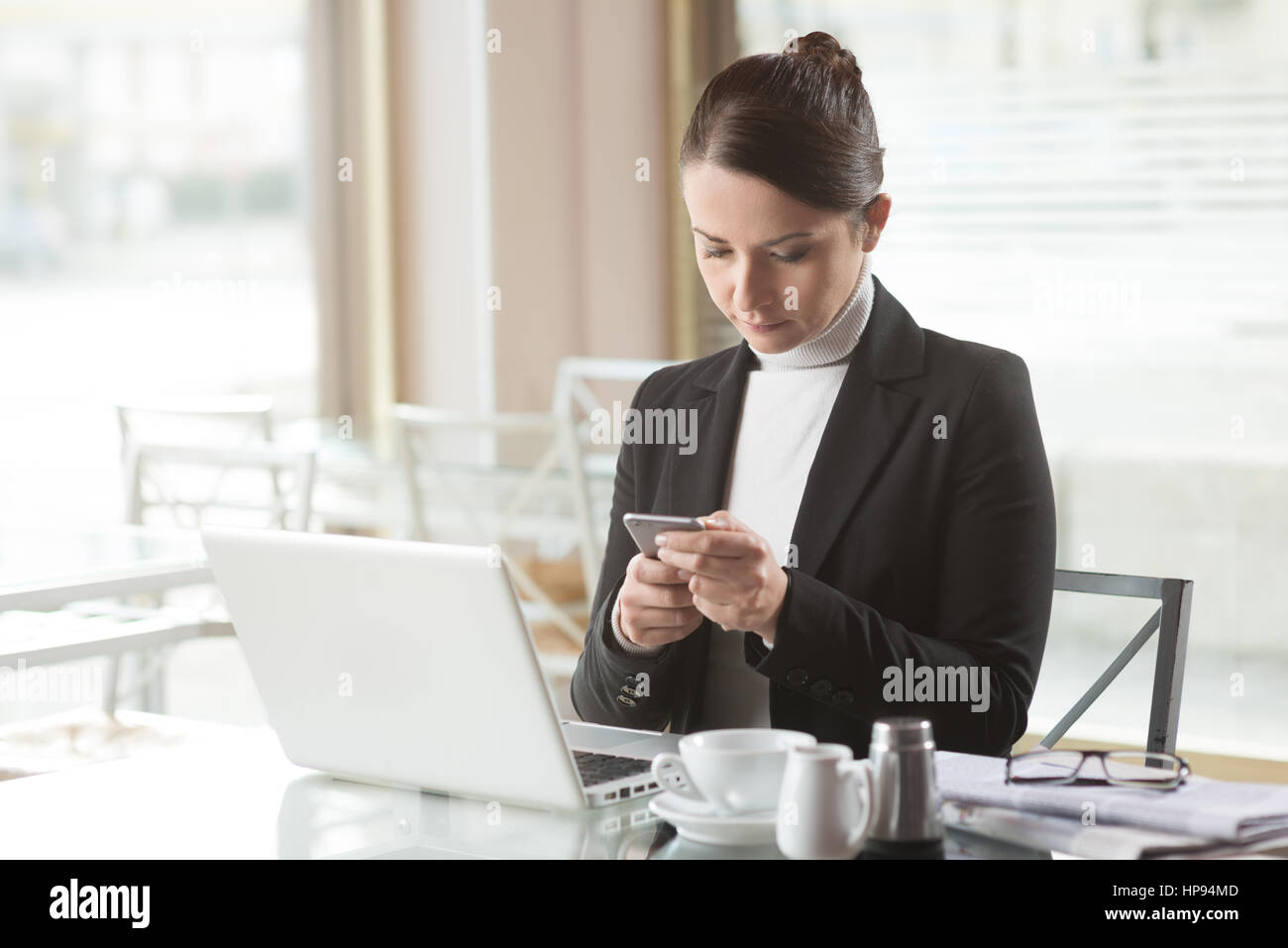 Busy elegant woman bar hi-res stock photography and images - Alamy