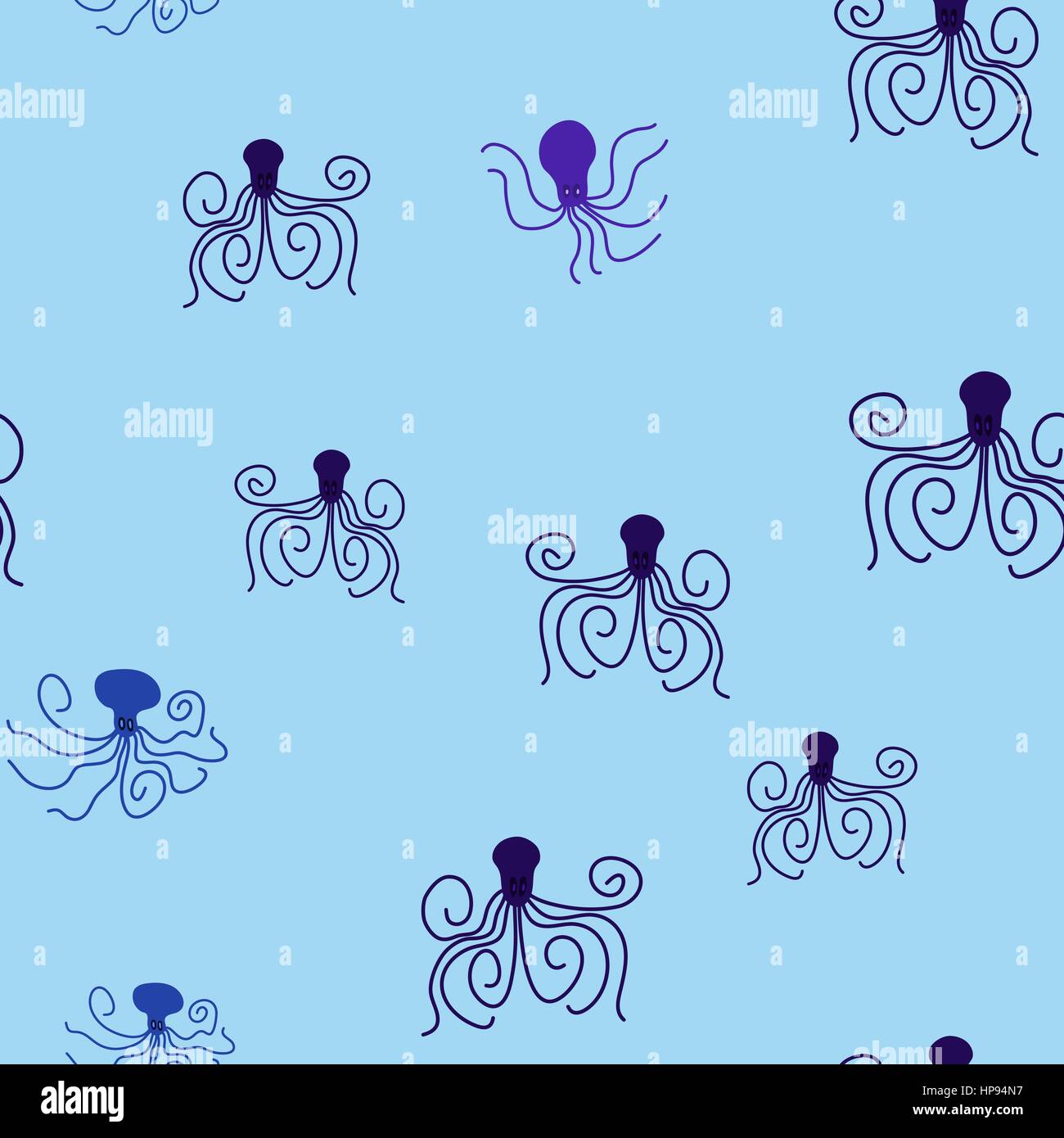 abstract vector underwater seamless background with octopuses Stock ...
