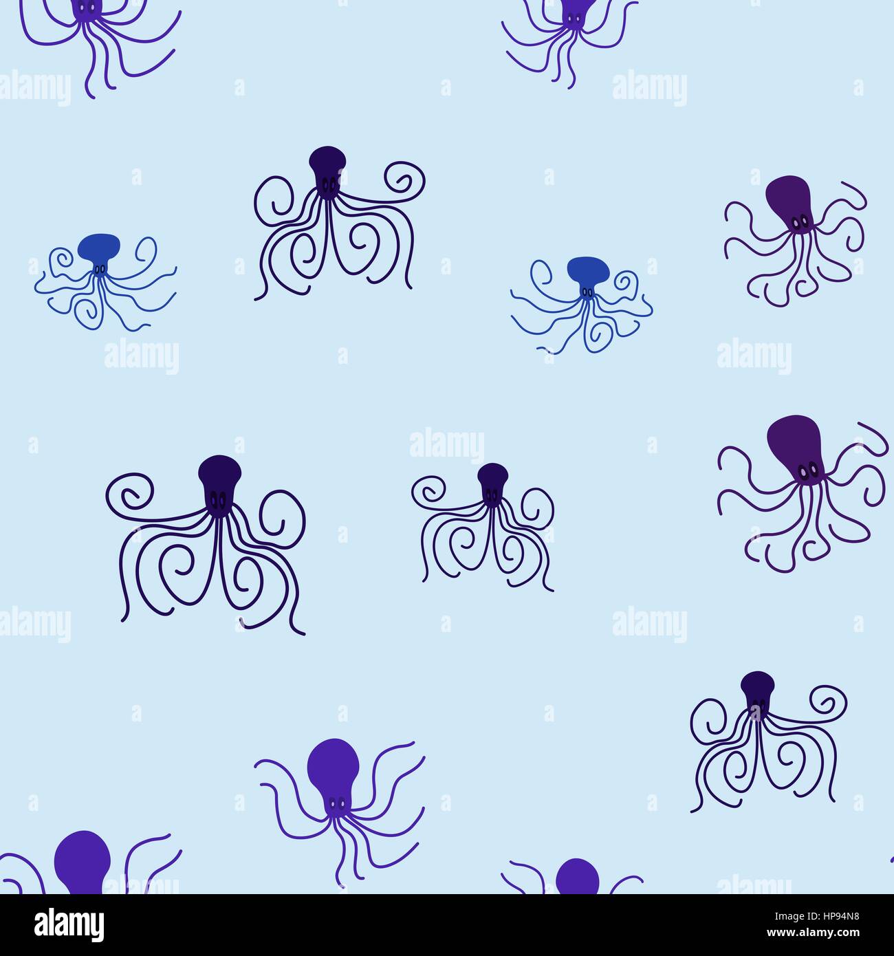 abstract vector underwater seamless background with octopuses Stock ...