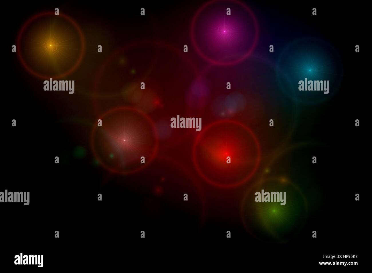 Abstract black background with multi color light flares Stock Photo - Alamy