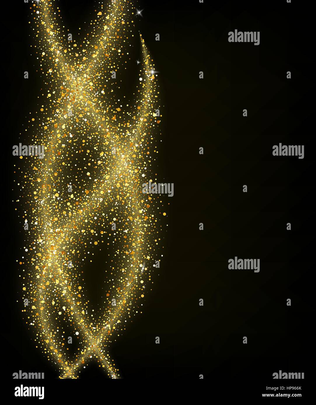 Abstract gold dust glitter star wave background, vector design template ...