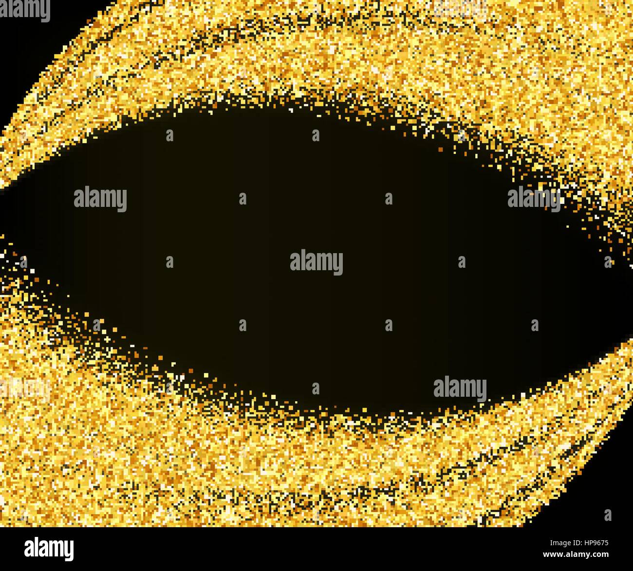 Vector gold dust glitter star wave fireworks abstract black background, design template Stock ...